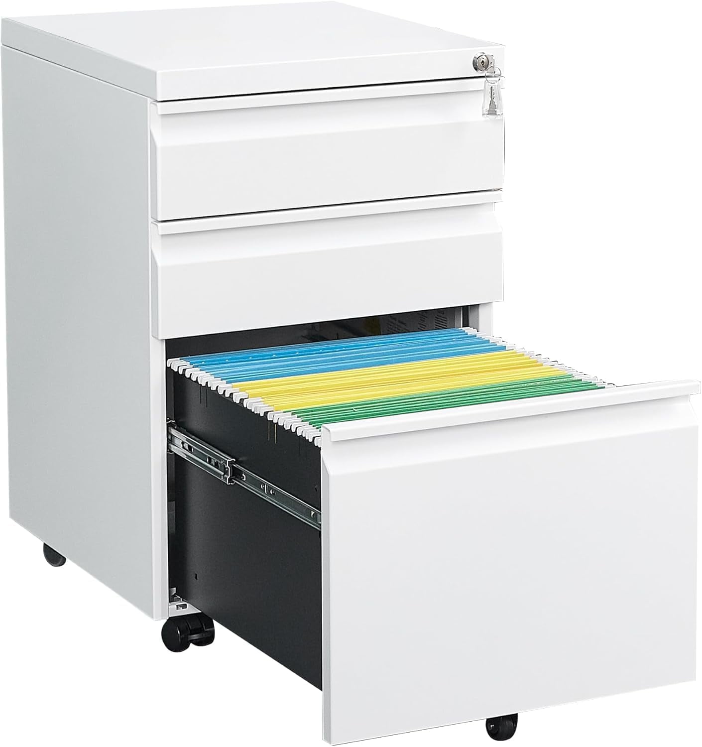 File Cabinets for Home Office, 3 Drawer File Cabinet with Lock, Locking ...