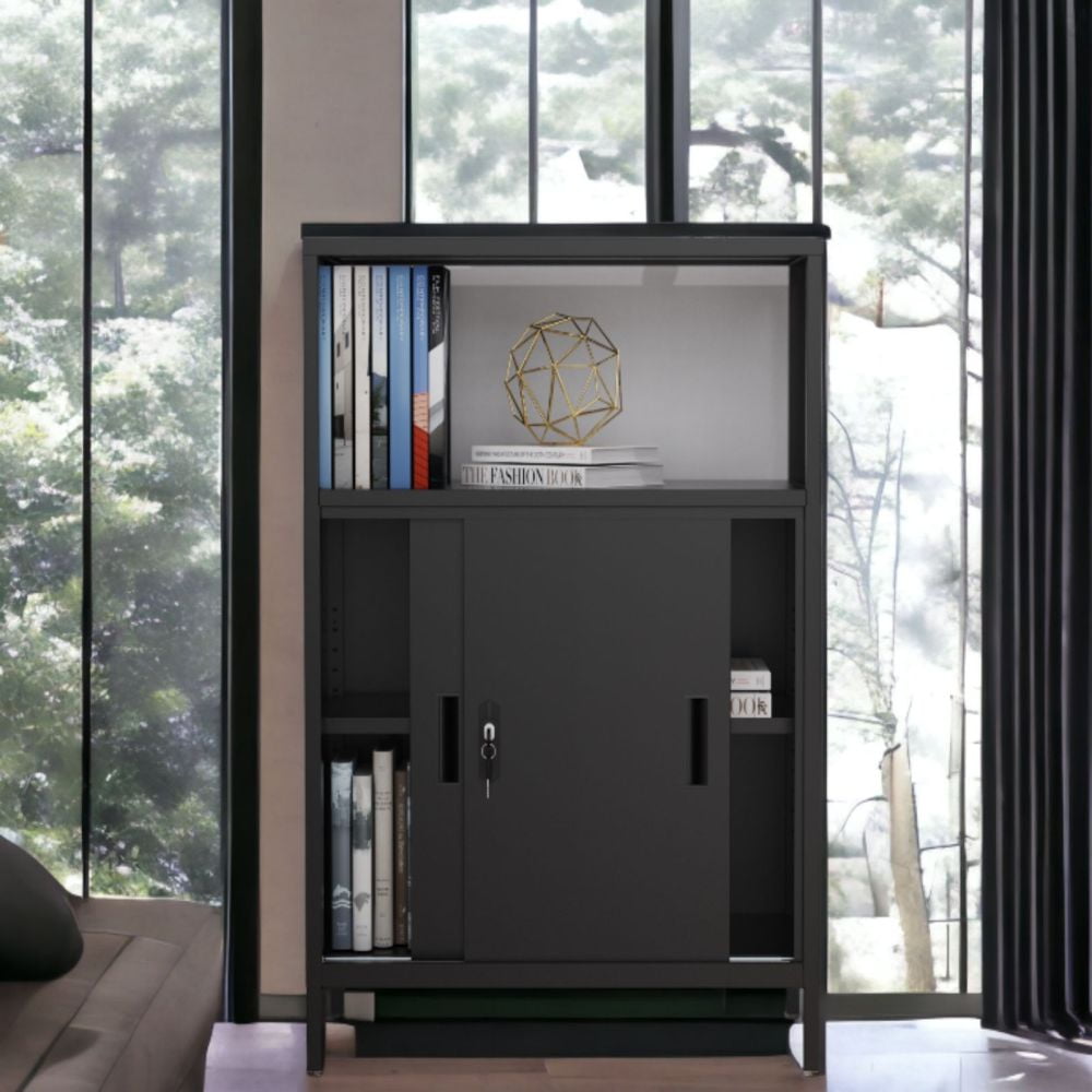 File Cabinets, Modern Freestanding Metal Filing Cabinet with 2 Lockable ...