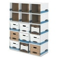 File-Cube Box Shell, Ltr-Lgl,12 in. x 15 in. x 10 in., 6-PK, White-Blue ...