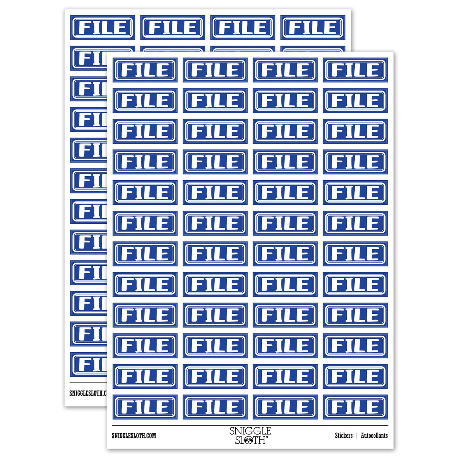 File Double Border Sticker Set - Dark Blue - Matte Finish - 1.25" Mini ...