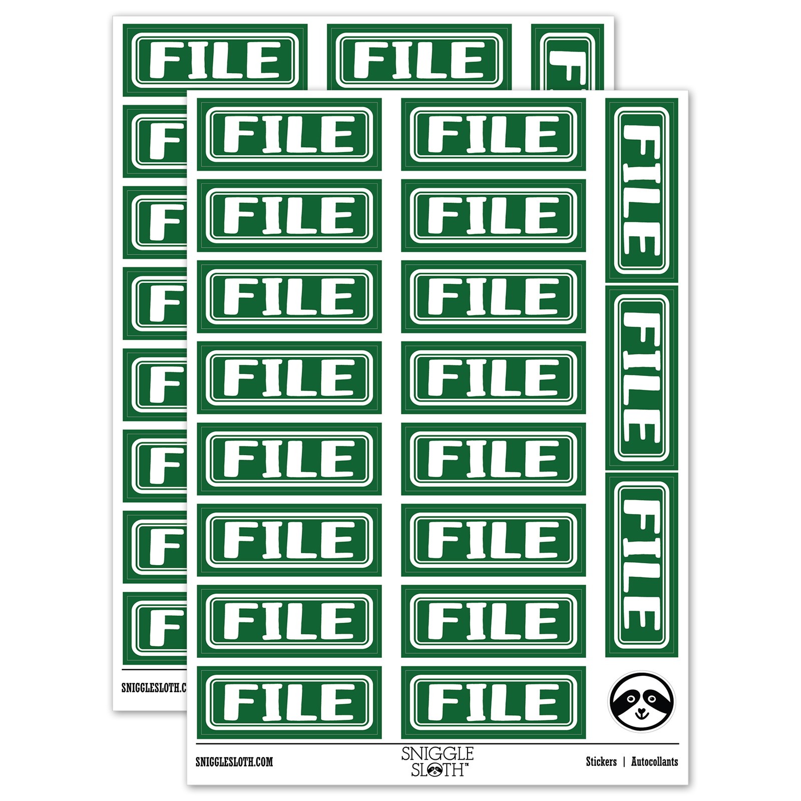 File Double Border Sticker Set - Dark Green - Gloss Finish - 2.00 ...