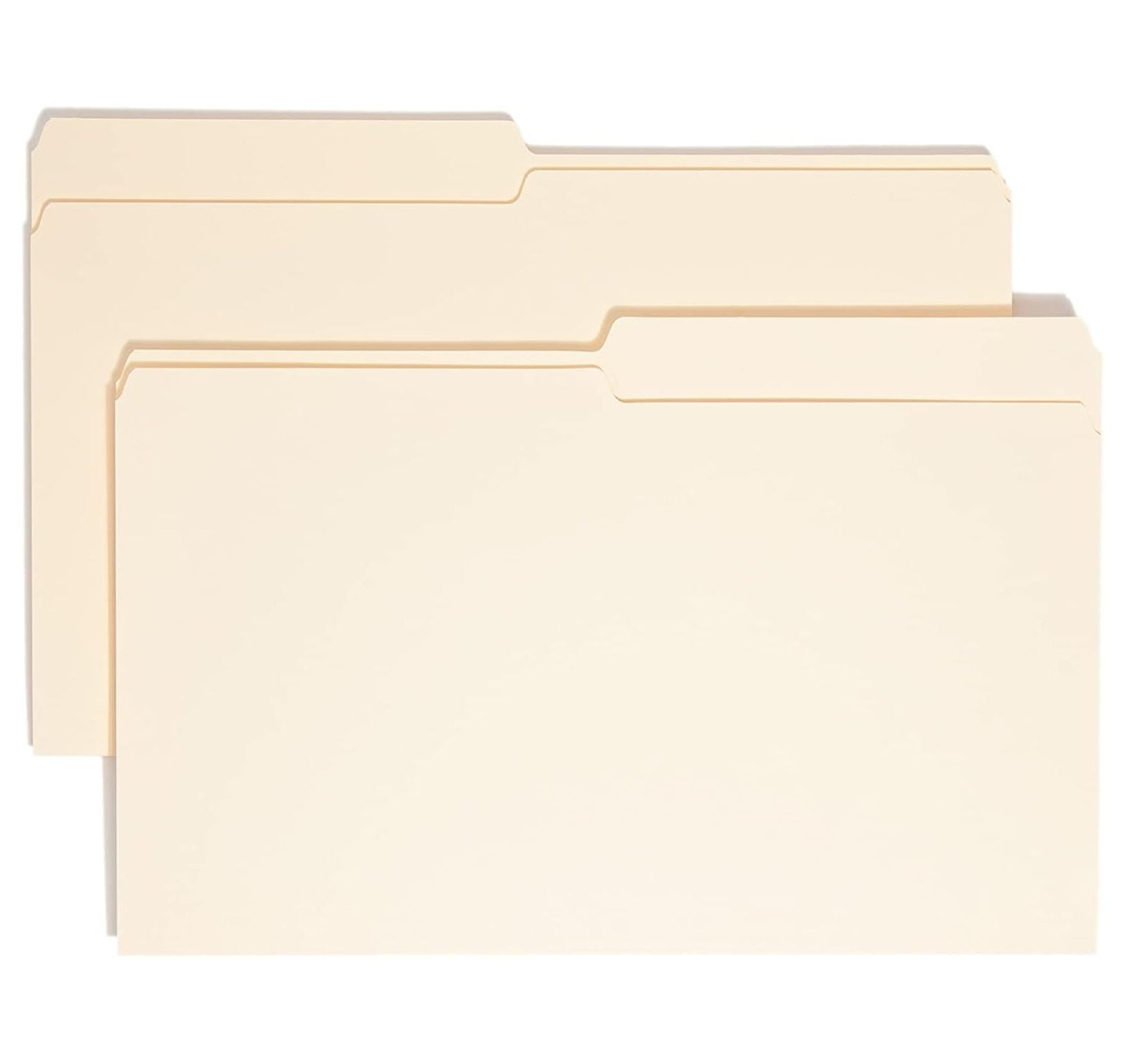 File Folder, 1/2-Cut Tab, Assorted Positions, Legal Size, Manila, 100 ...