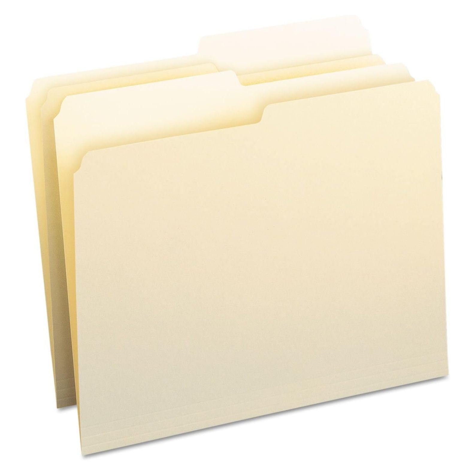 File Folder, 1/2-Cut Tab, Assorted Positions, Letter Size, Manila, 100 ...