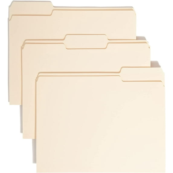 File Folder, 1/3-Cut Tab, Assorted Positions, Letter Size, Manila, 24 ...