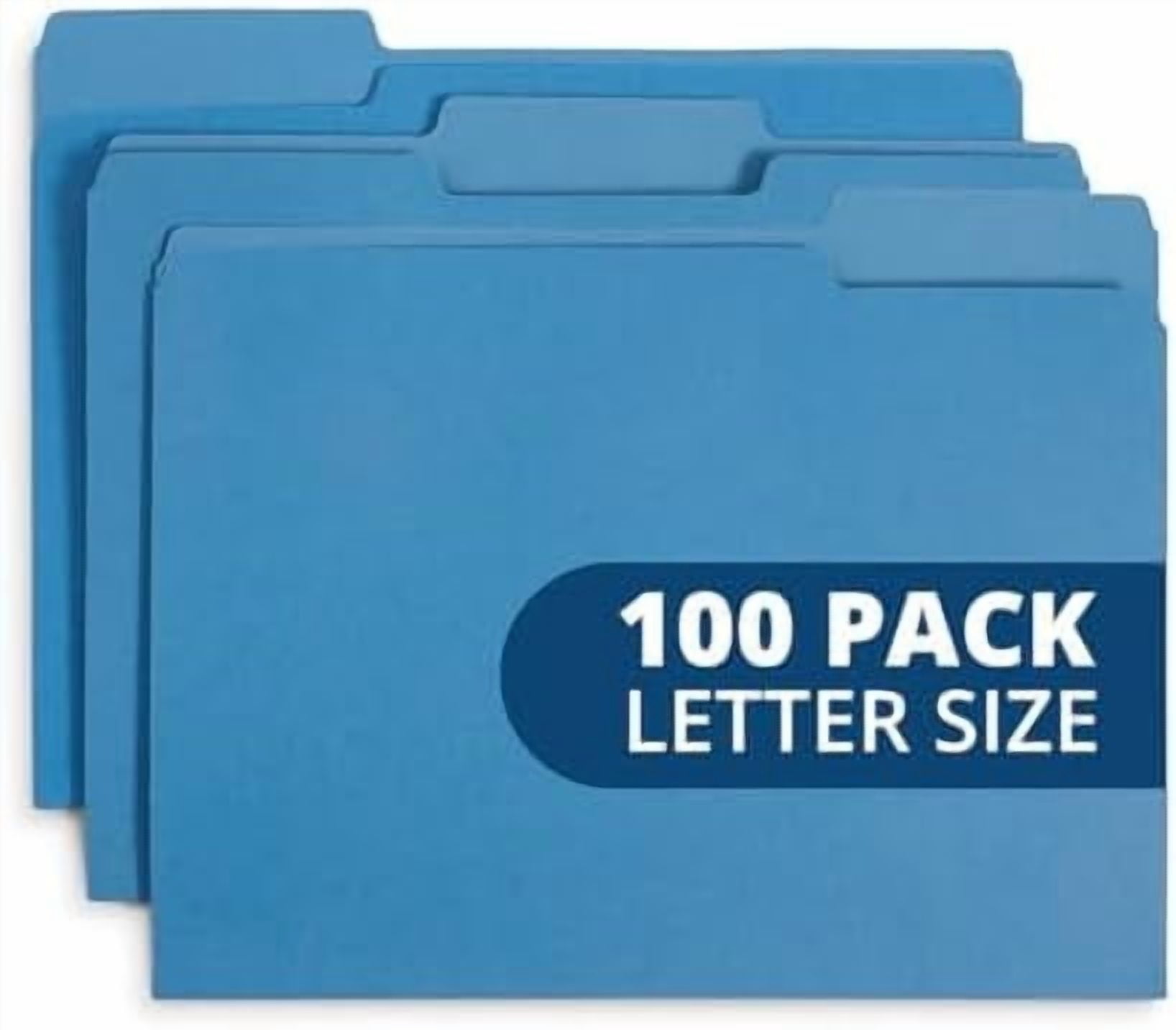 File Folder, 1/3 Cut Tab, Letter Size, Blue, Great for Organizing and ...