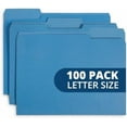 File Folder, 1/3 Cut Tab, Letter Size, Blue, Great for Organizing and ...