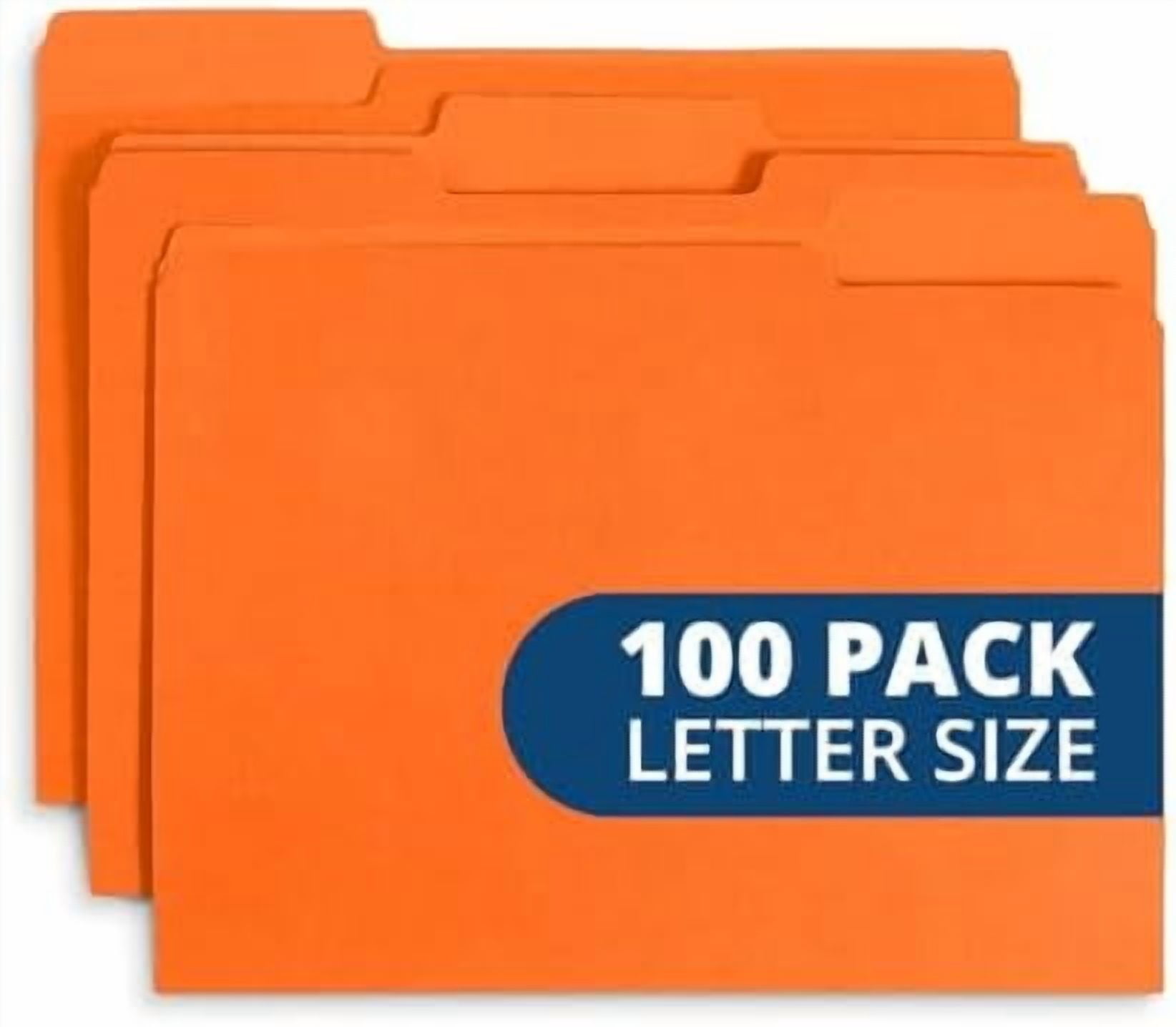 File Folder, 1/3 Cut Tab, Letter Size, Orange, Great for Organizing and ...