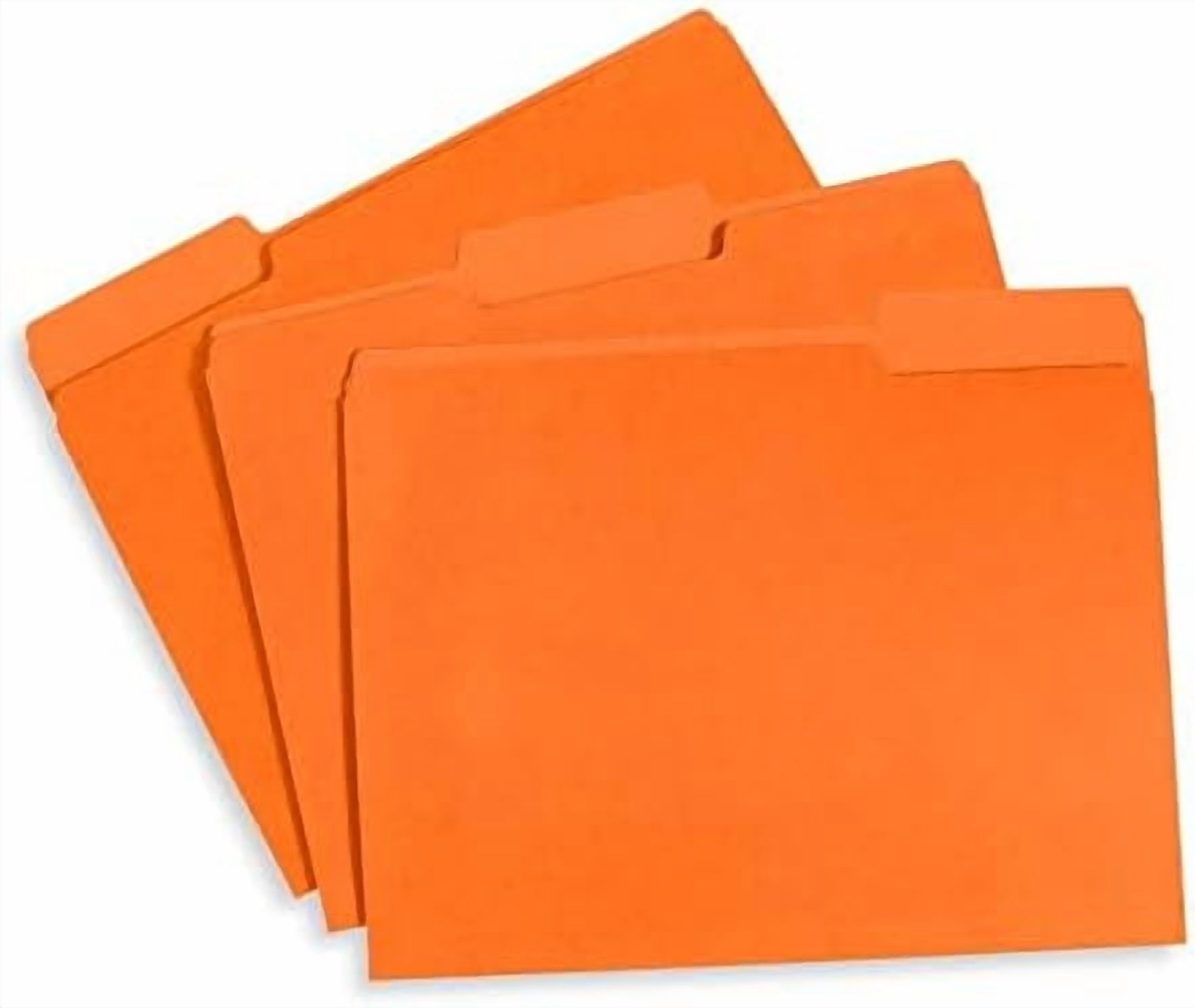File Folder, 1/3 Cut Tab, Letter Size, Orange, Great for Organizing and ...