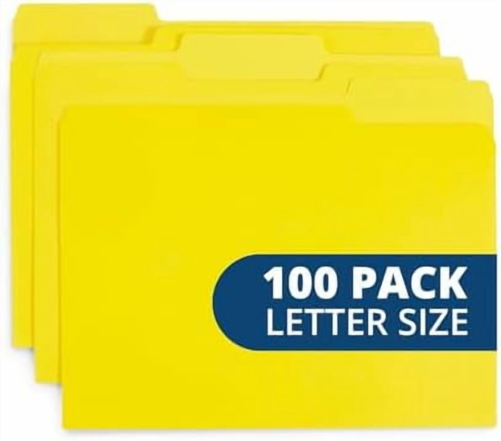 File Folder, 1/3 Cut Tab, Letter Size, Yellow, Great for Organizing and ...