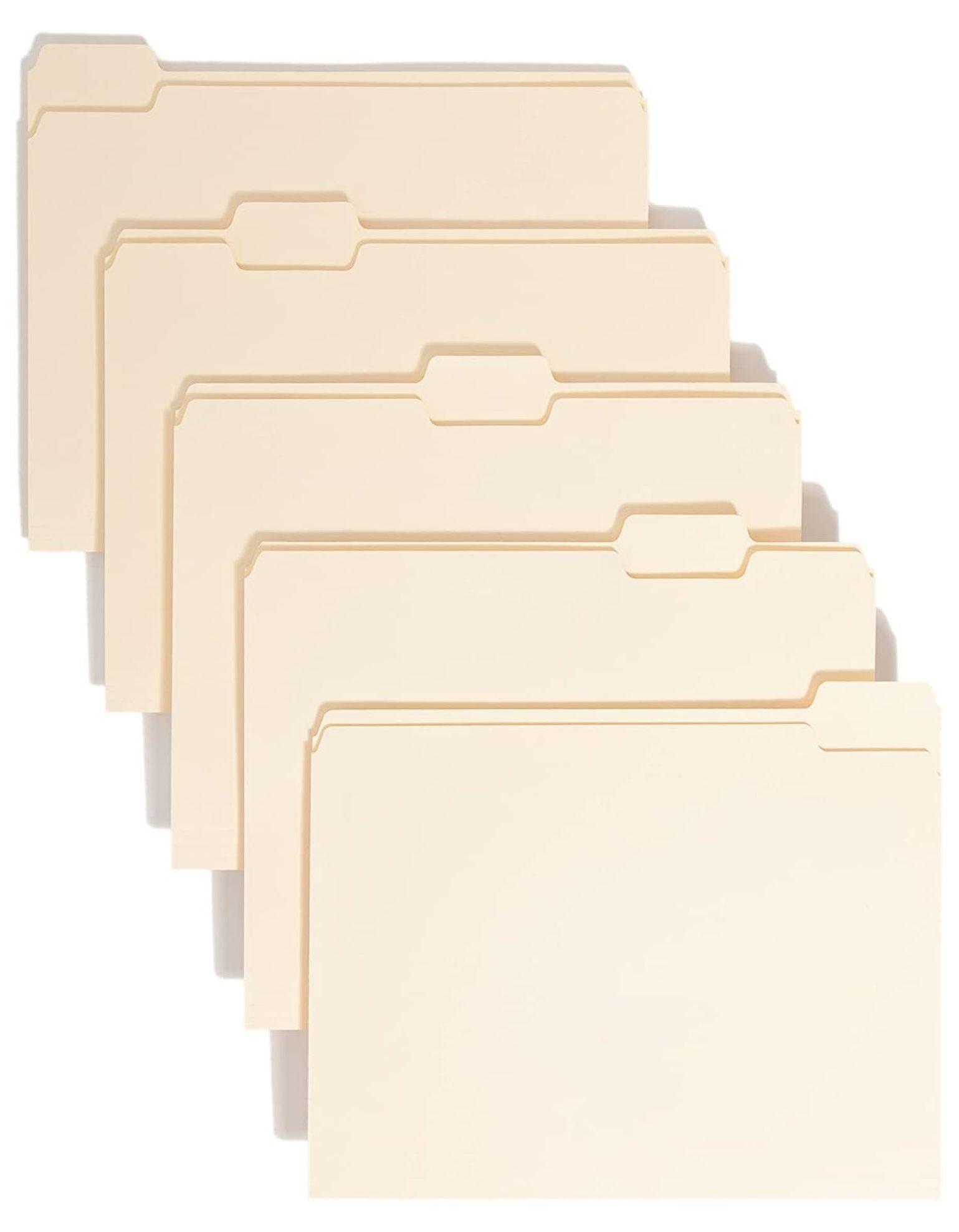 File Folder, 1/5-Cut Tab, Assorted Positions, Letter Size, Manila, 100 ...