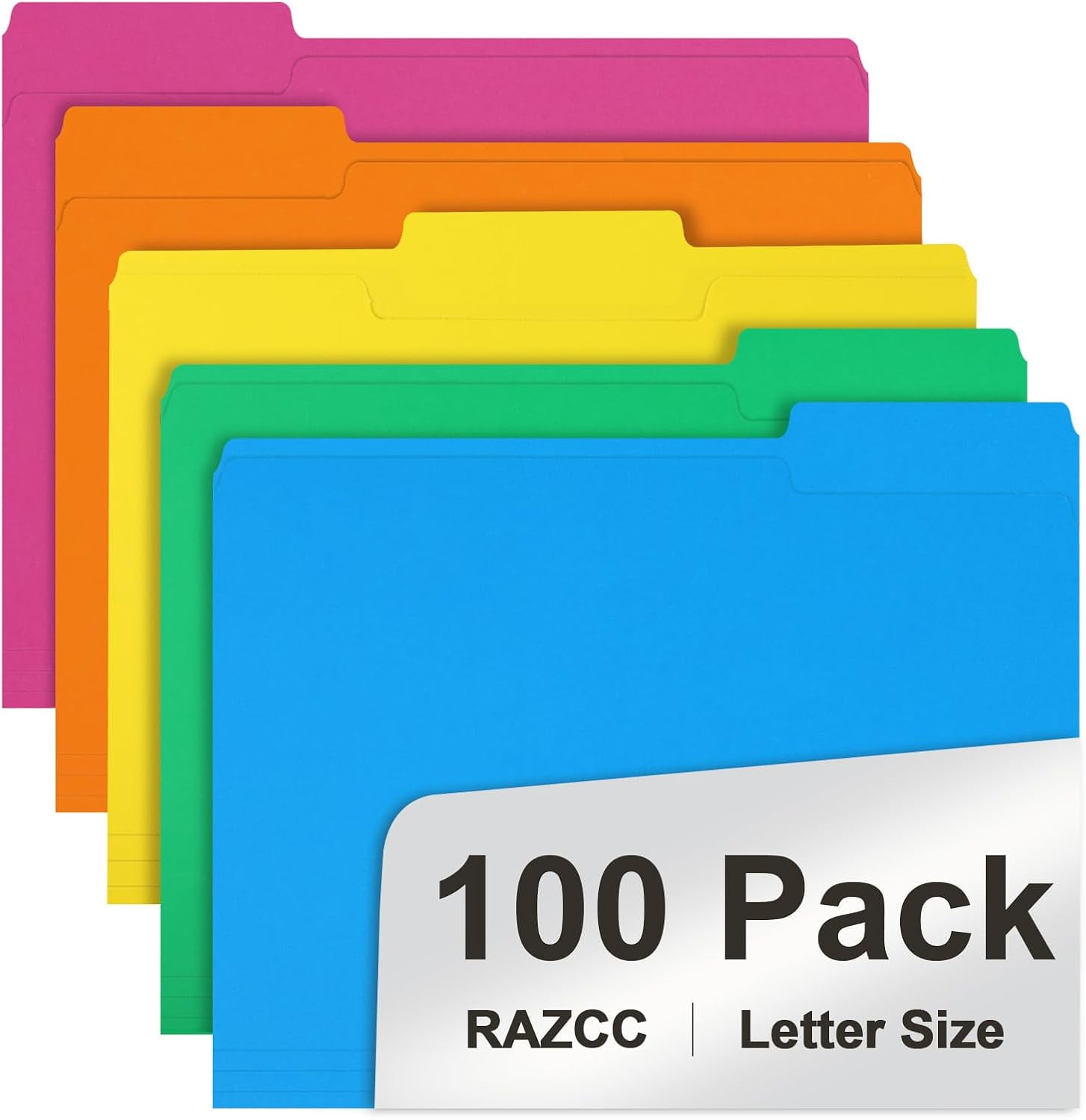 File Folder, 100 Pack 1/3 Cut Tab Col d File Folders, File Folder ...