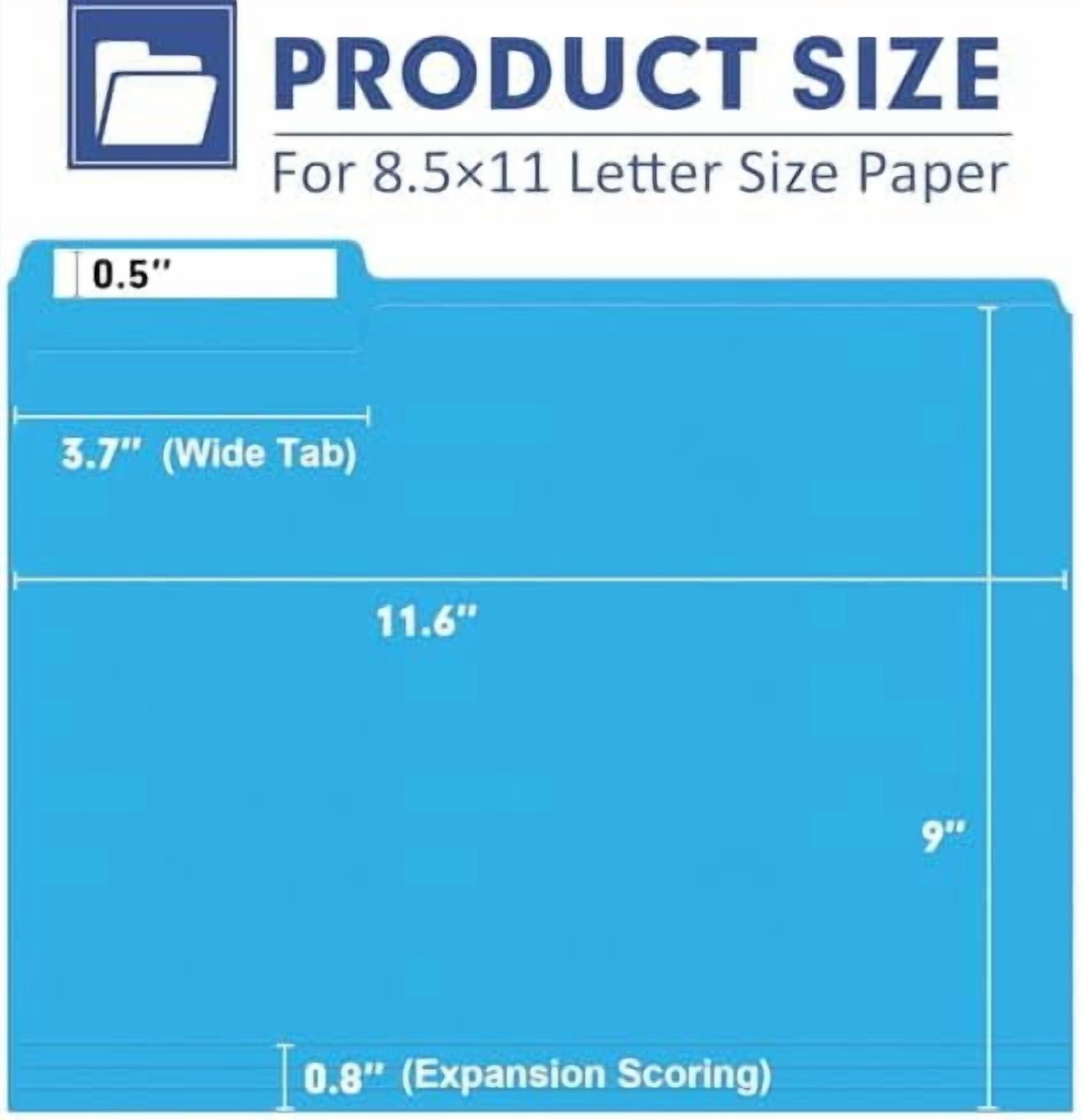 File Folder, 120 Pack Colored File Folder, 1/3 Cut Tab, Letter Size ...