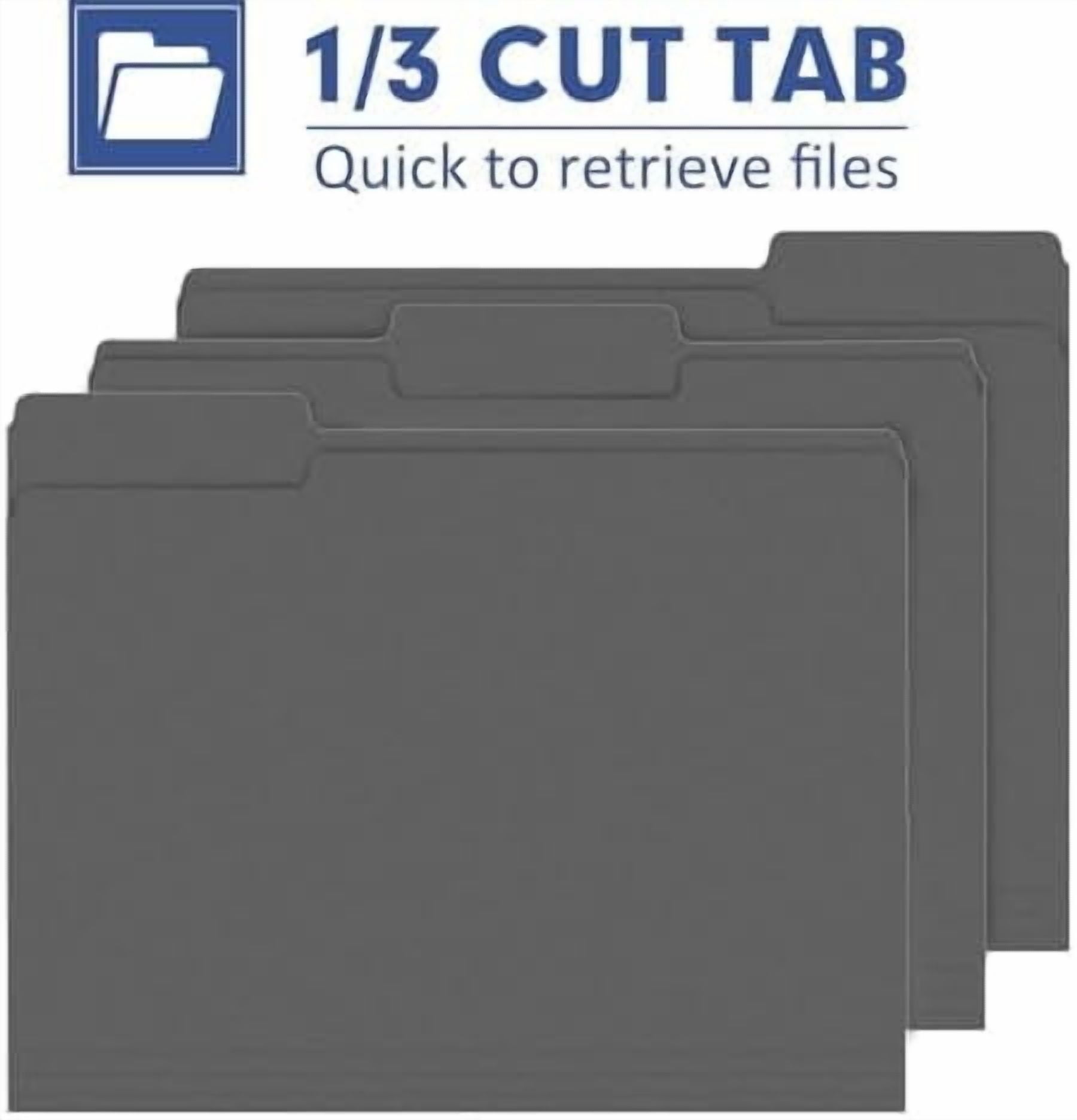 File Folder, 120 Pack File Folder, 1/3 Cut Tab, Letter Size, Filing ...