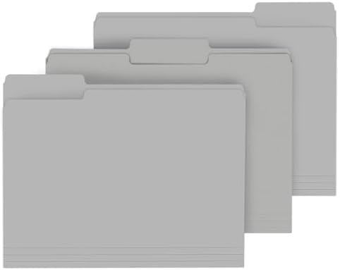 File Folder, 120 Pack File Folder, 1/3 Cut Tab, Letter Size, Filing ...