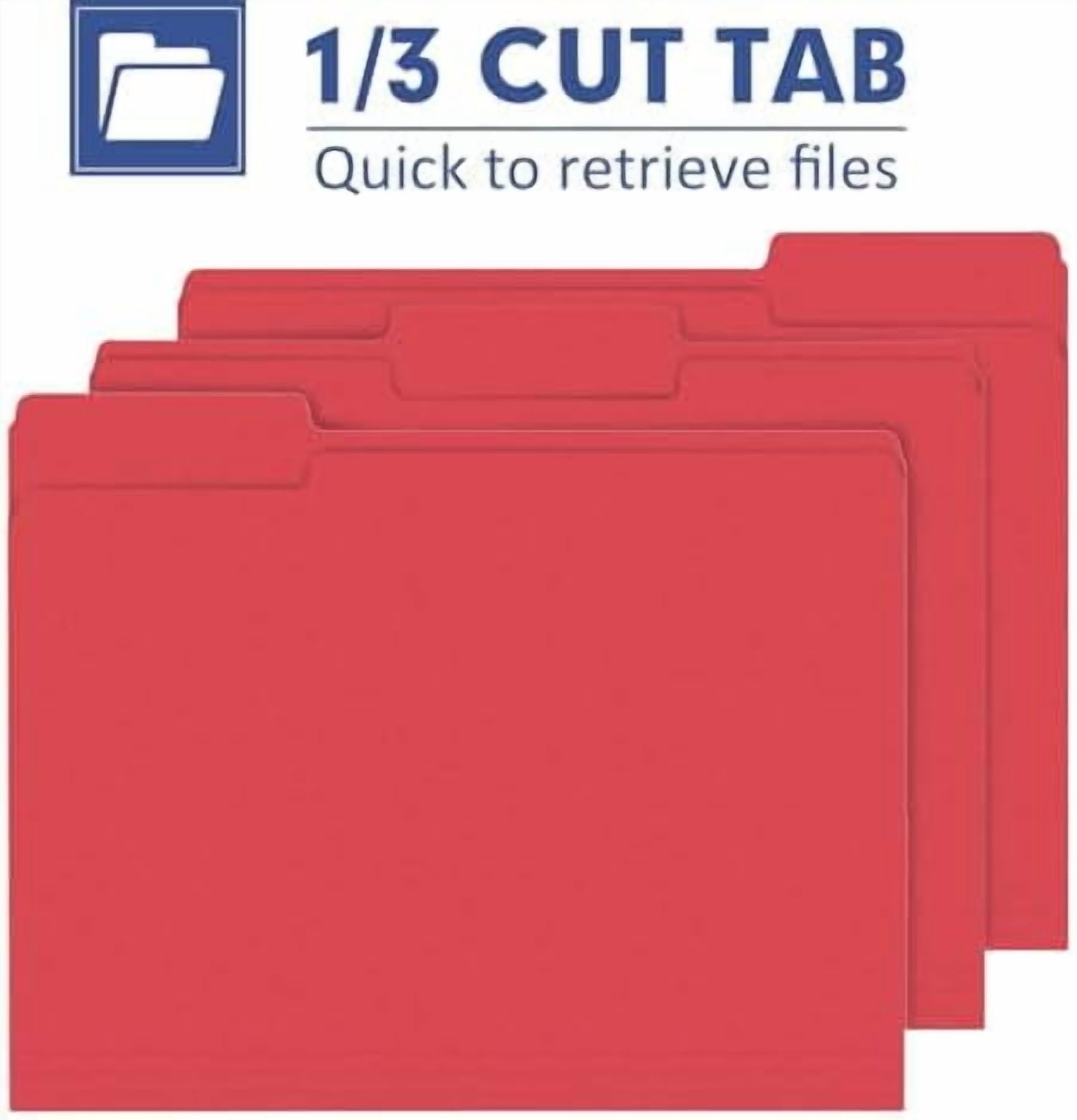 File Folder, 120 Pack File Folder, 1/3 Cut Tab, Letter Size, Filing ...