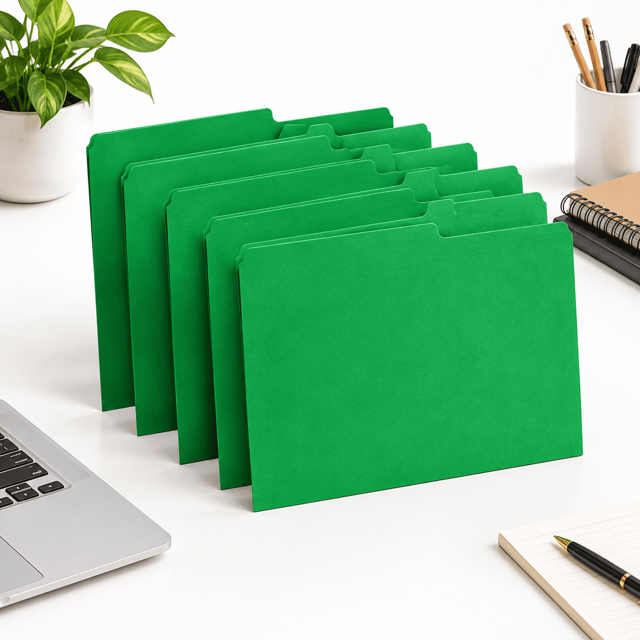 File Folder 150 Pack 1/3 Cut Tab Folders Letter Size Creen Colored With ...
