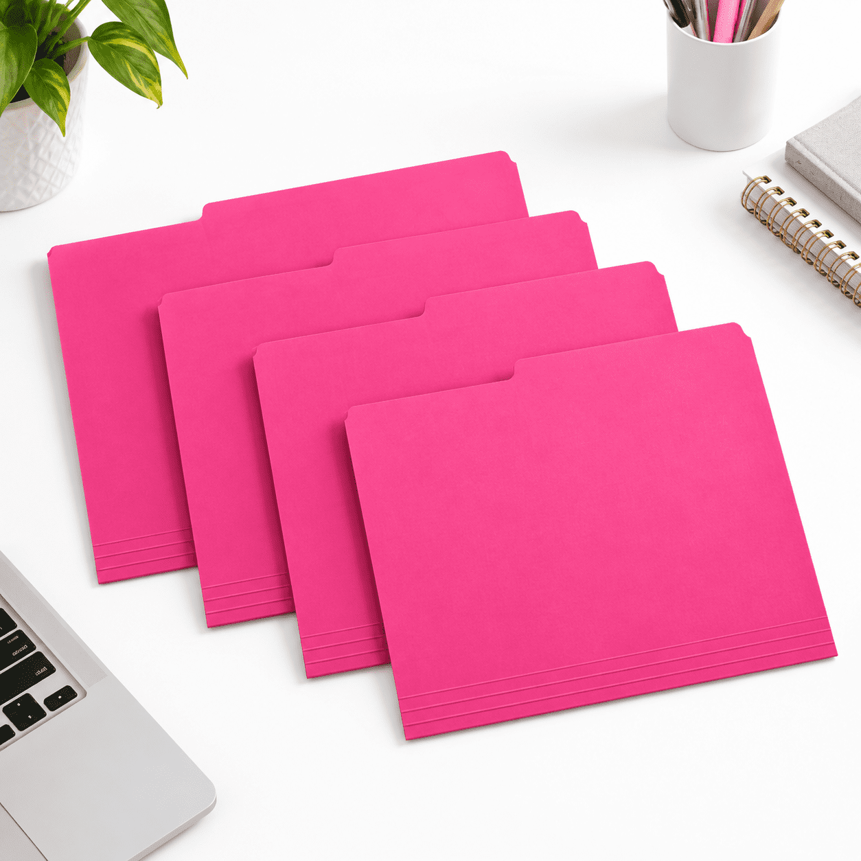 File Folder 150 Pack 1/3 Cut Tab Folders Letter Size Magenta With Great ...