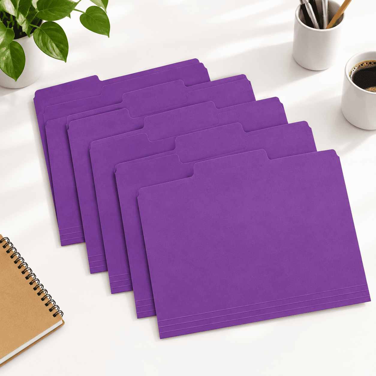 File Folder 150 Pack 1/3 Cut Tab Folders Letter Size Purple With Great ...