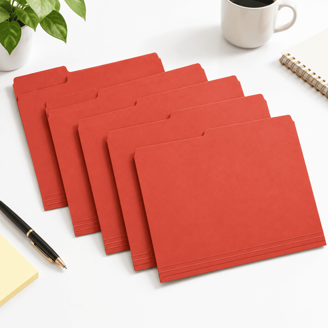 File Folder 150 Pack 1/3 Cut Tab Folders Letter Size Red With Great For ...