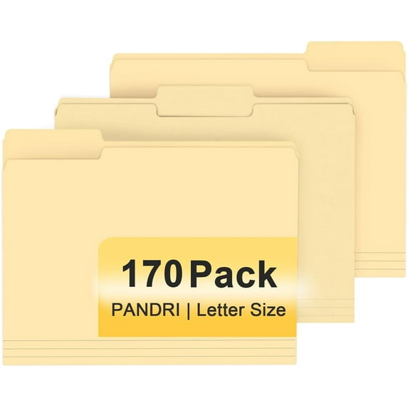 File Folder, 170 Pack 1/3 Cut Tab, Letter Size, Filing Folder for ...