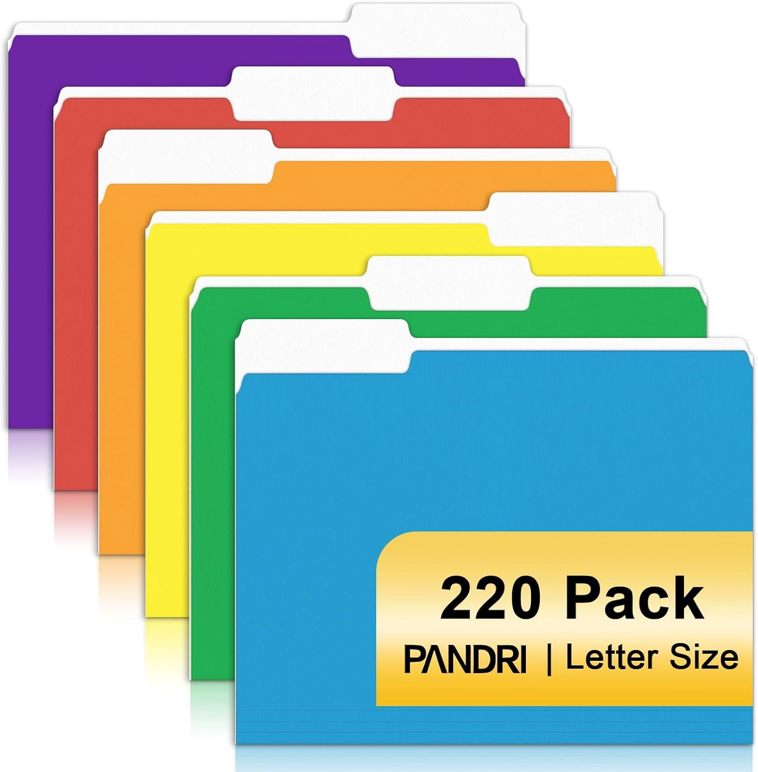 File Folder, 220 Pack Colored File Folder, 1/3 Cut Tabs, Letter Size ...