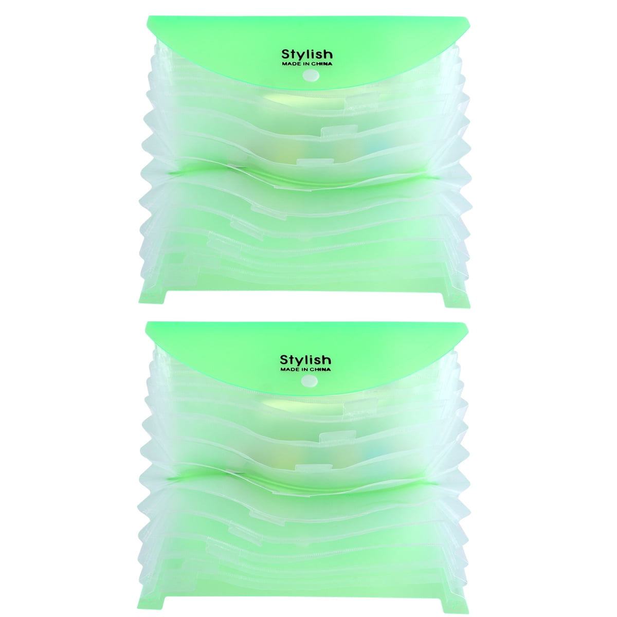 Green Document Organizer with 13 Pockets for File Storage Portable PP ...