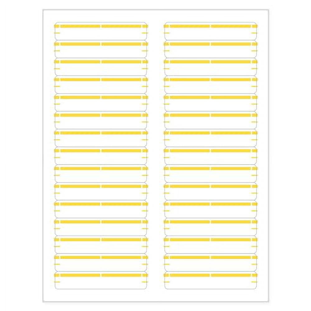 File Folder Label Sheet for Inkjet and Laser Printers, Yellow Stripes ...