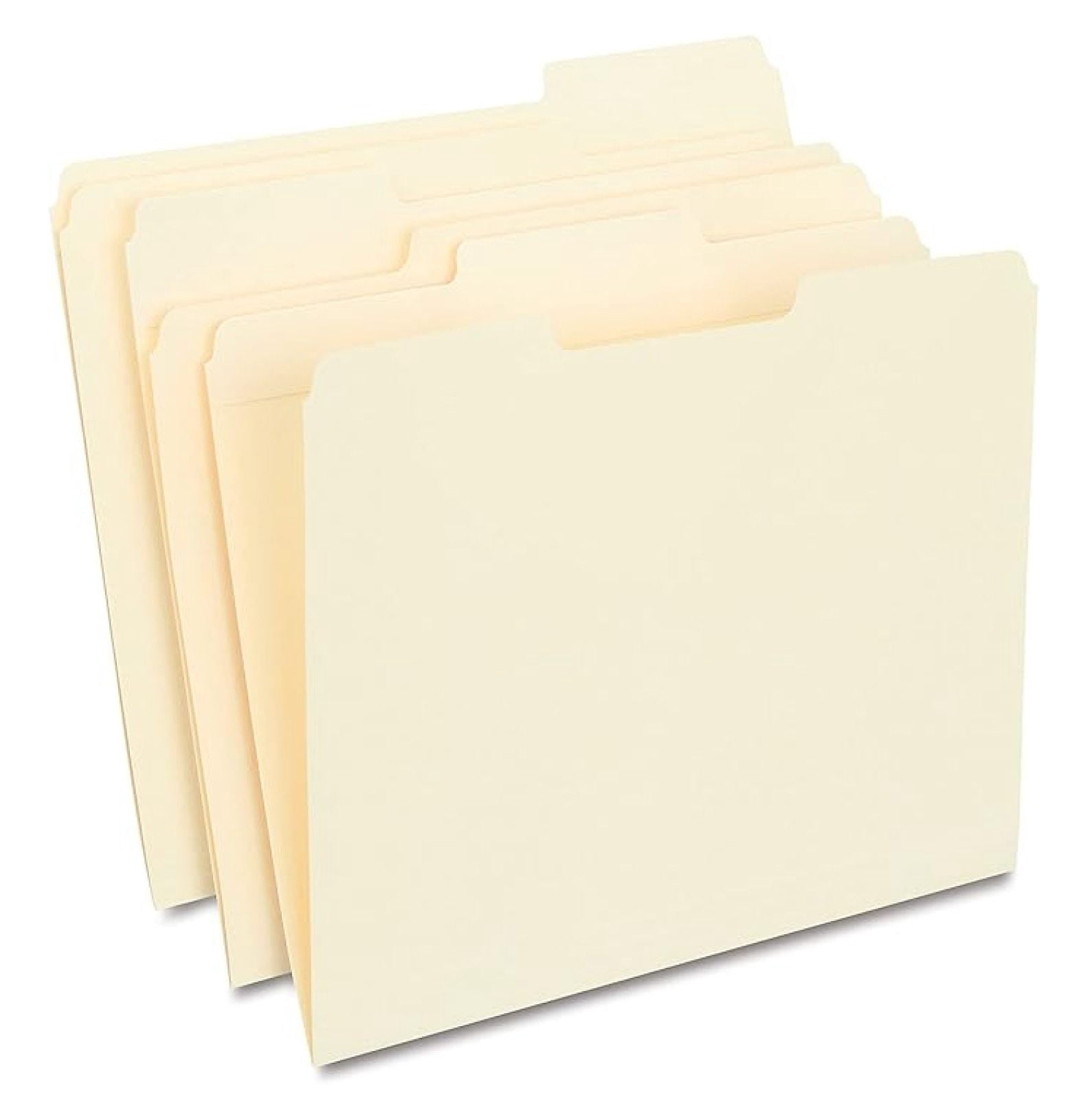 File Folder, Letter Size, Manila, Reinforced 1/3‑Cut Tabs, Heavy‑Duty ...