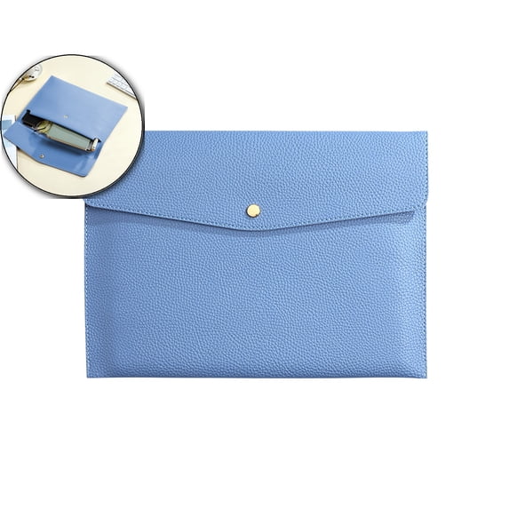 File Folder, PU Leather A4 Document Holder File Organizer Filing ...