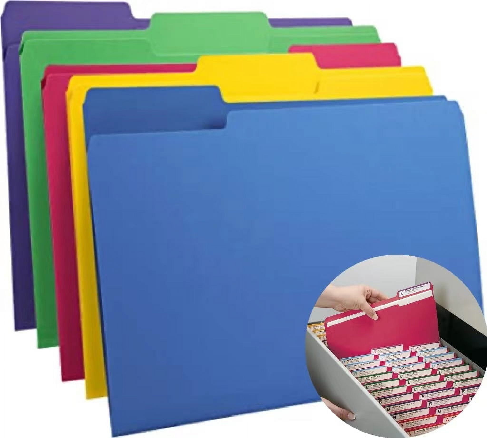 Walmart Heavyweight Colored Manila File Folders, Plastic, Assorted ...