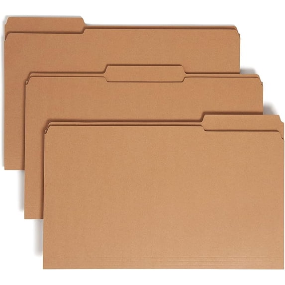 File Folder, Reinforced Straight-Cut Tab, Legal Size, Kraft, 100 Per ...