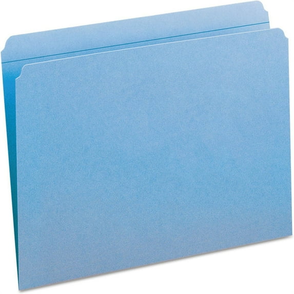 File Folder, Reinforced Straight-Cut Tab, Letter Size, Blue, 100 per ...