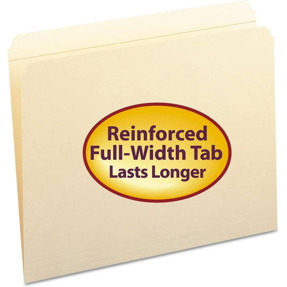 File Folder, Reinforced Straight-Cut Tab (Not Undercut), Letter Size ...