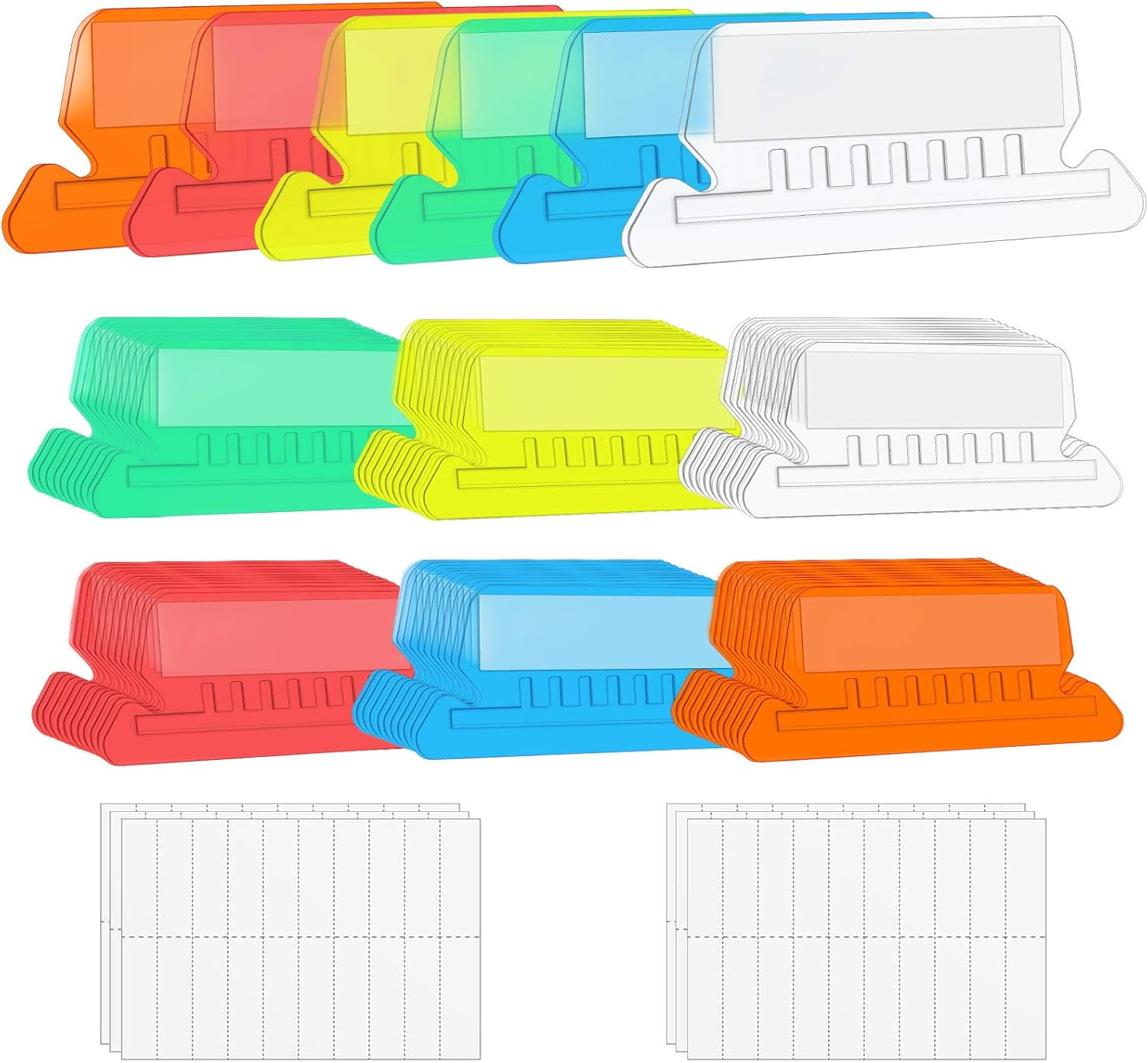 File Folder Tabs, 60+120 Sets Multicolor Hanging Folder Tabs With ...