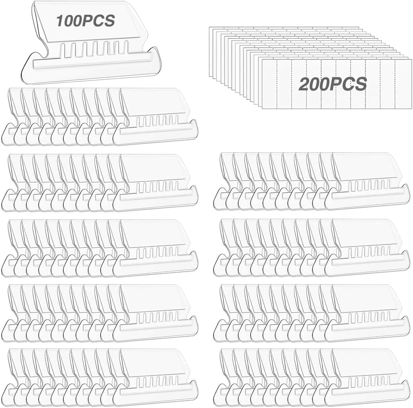 File Folder Tabs, Insertable Plastic Tabs Hanging Folder Tabs,100 Pcs ...