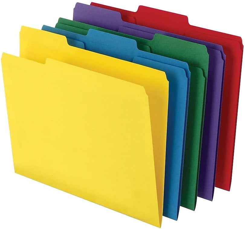 File Folders, 1/3-Cut Tab, Assorted Position, Letter Size, Perfect for ...