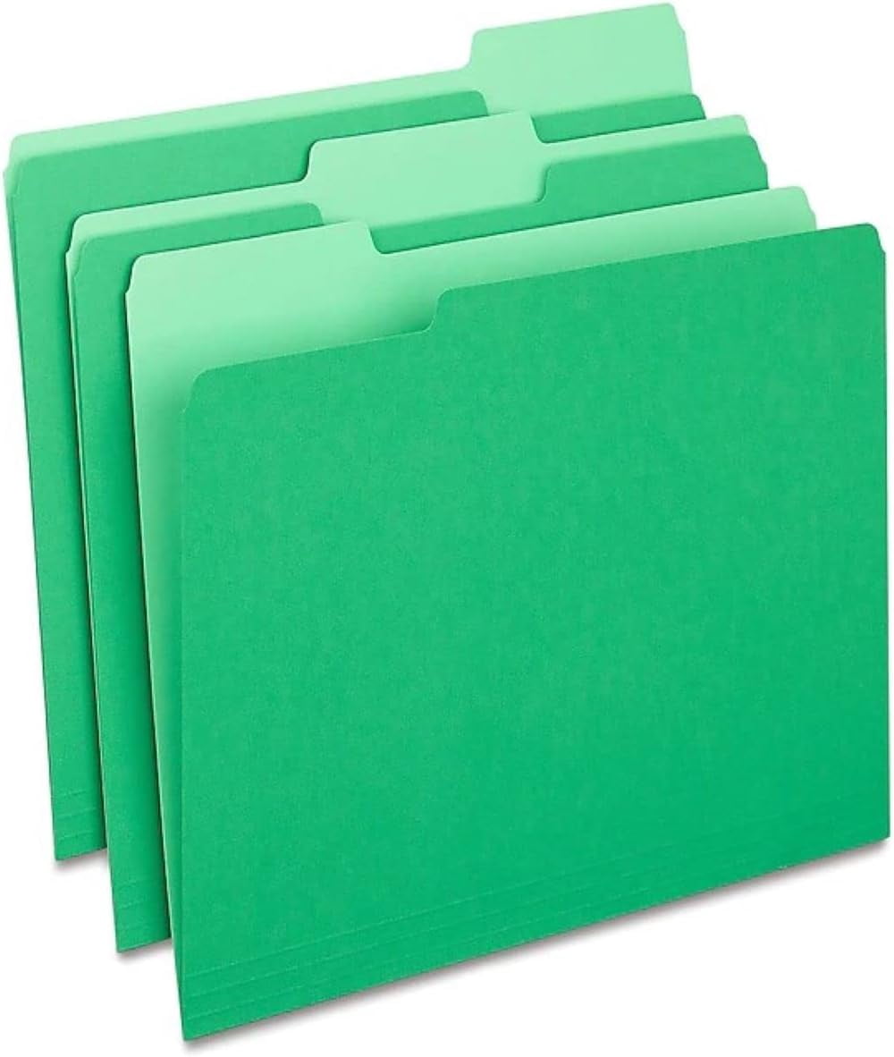 File Folders, 1/3-Cut Tab, Assorted Position, Letter Size, Perfect for ...