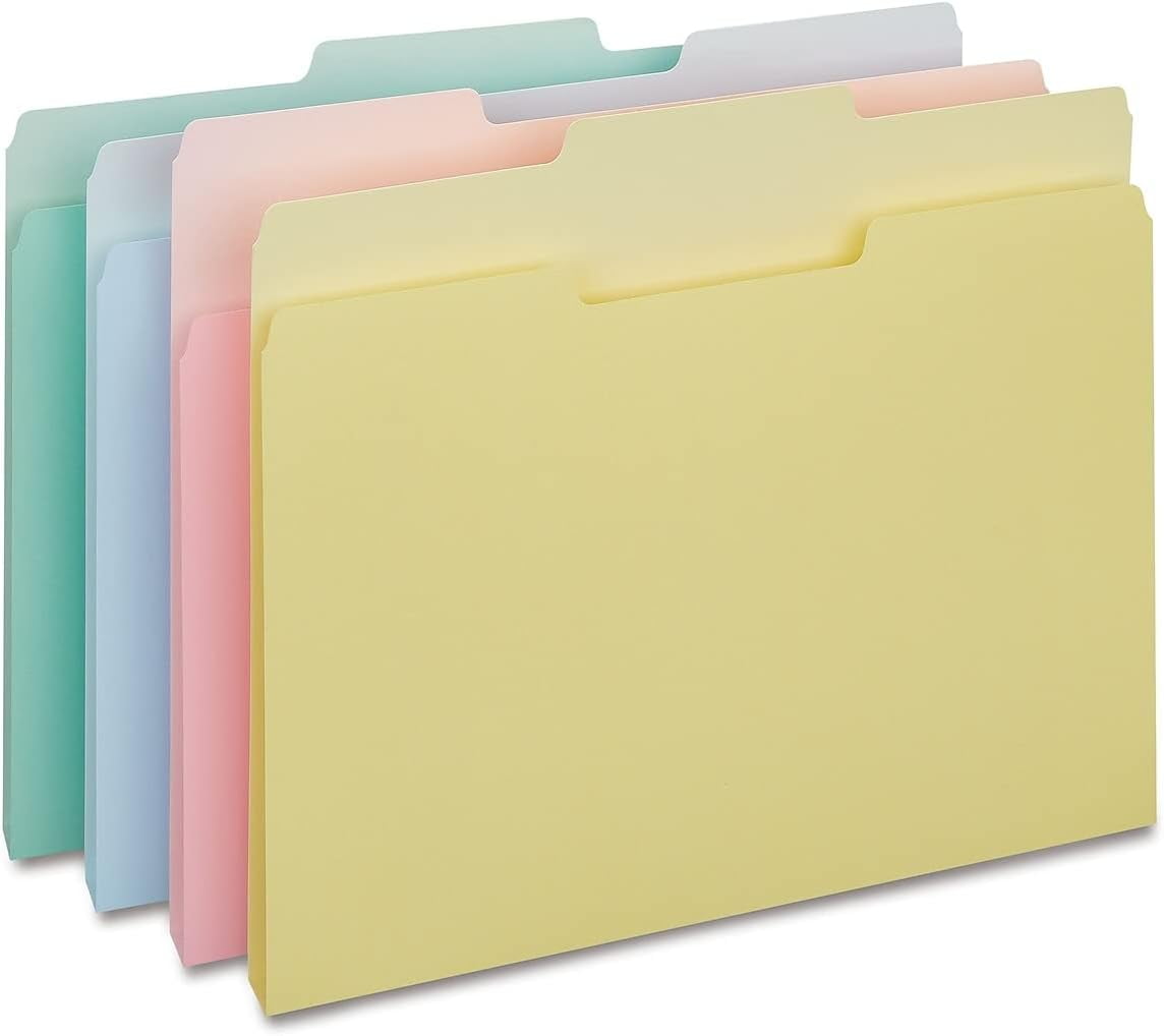 File Folders, 1/3-Cut Tab, Assorted Position, Letter Size, Perfect for ...