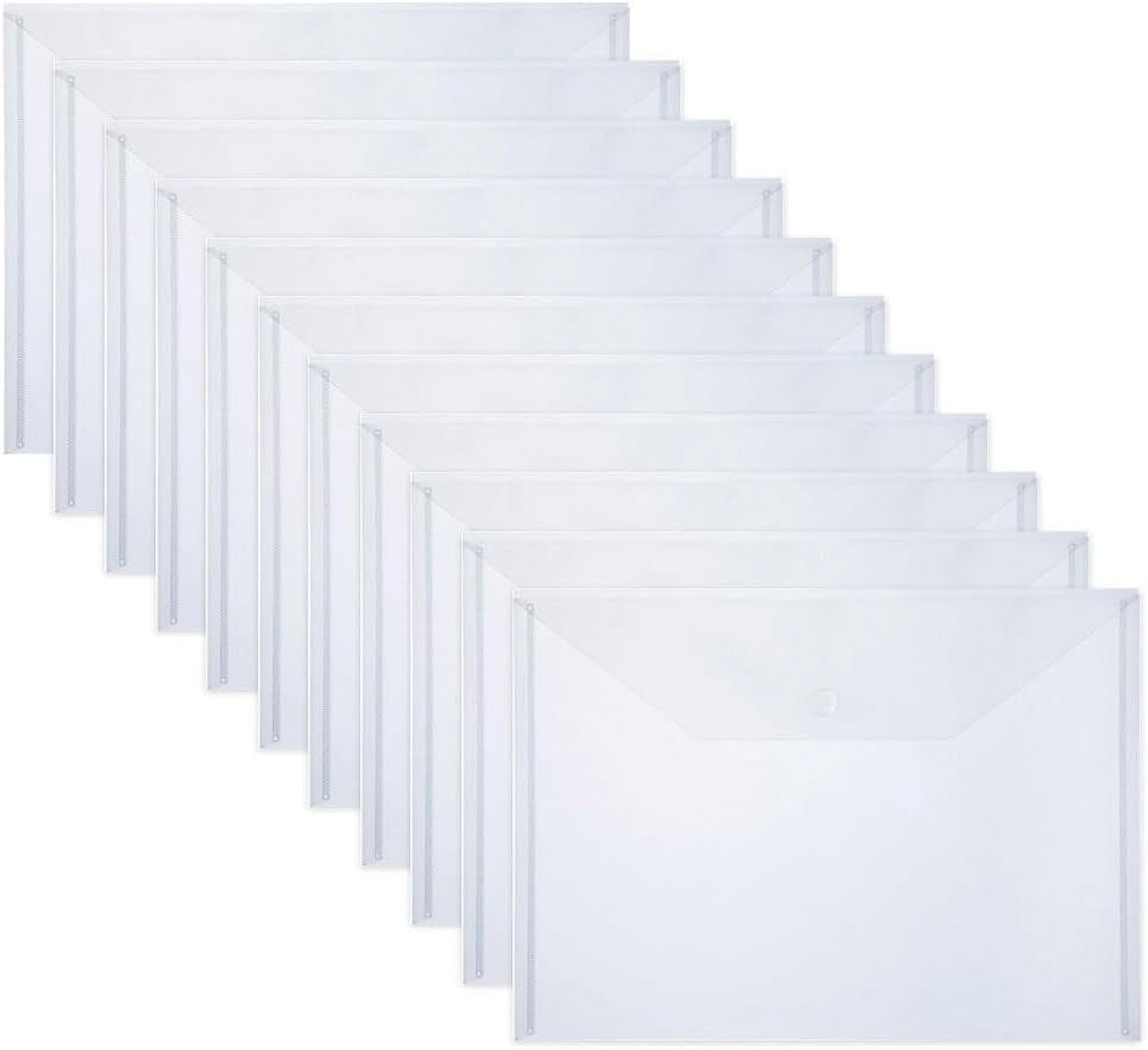 File Folders, 10 PCS Plastic Envelopes, Plastic Folders, A4 Document ...