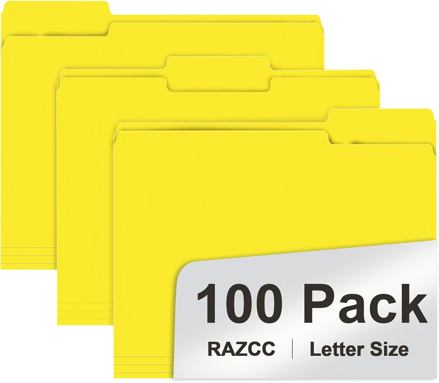 File Folders, 100-Pack, 1/3 Cut, Letter Size, Yellow, Great for ...