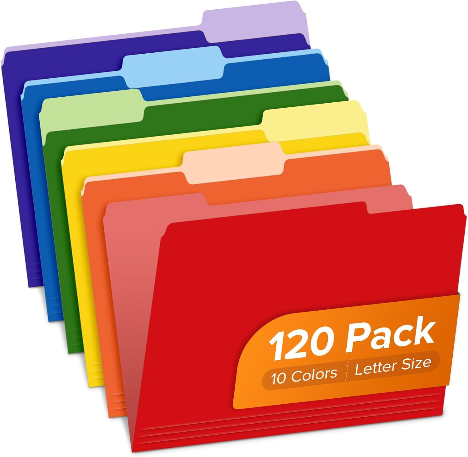 File Folders, 120 Packs Bulk Col d File Folders in 6 Colors, File ...