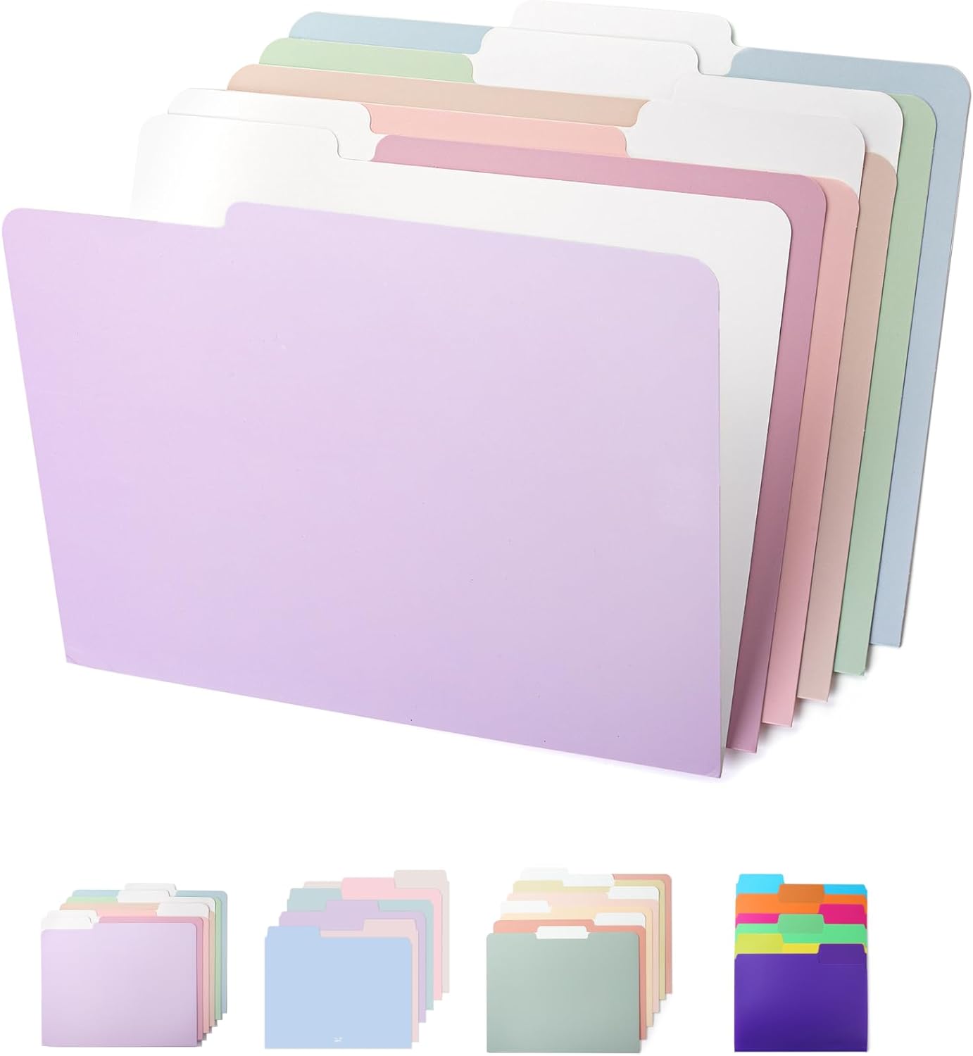 File Folders, 18 Pack, Morandi Colors, 1/3-Cut Tab, Letter Size ...