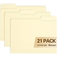 File Folders,21 Pack Manilla Folders 8.5x11,1/3 Cut Tabs Manila File ...
