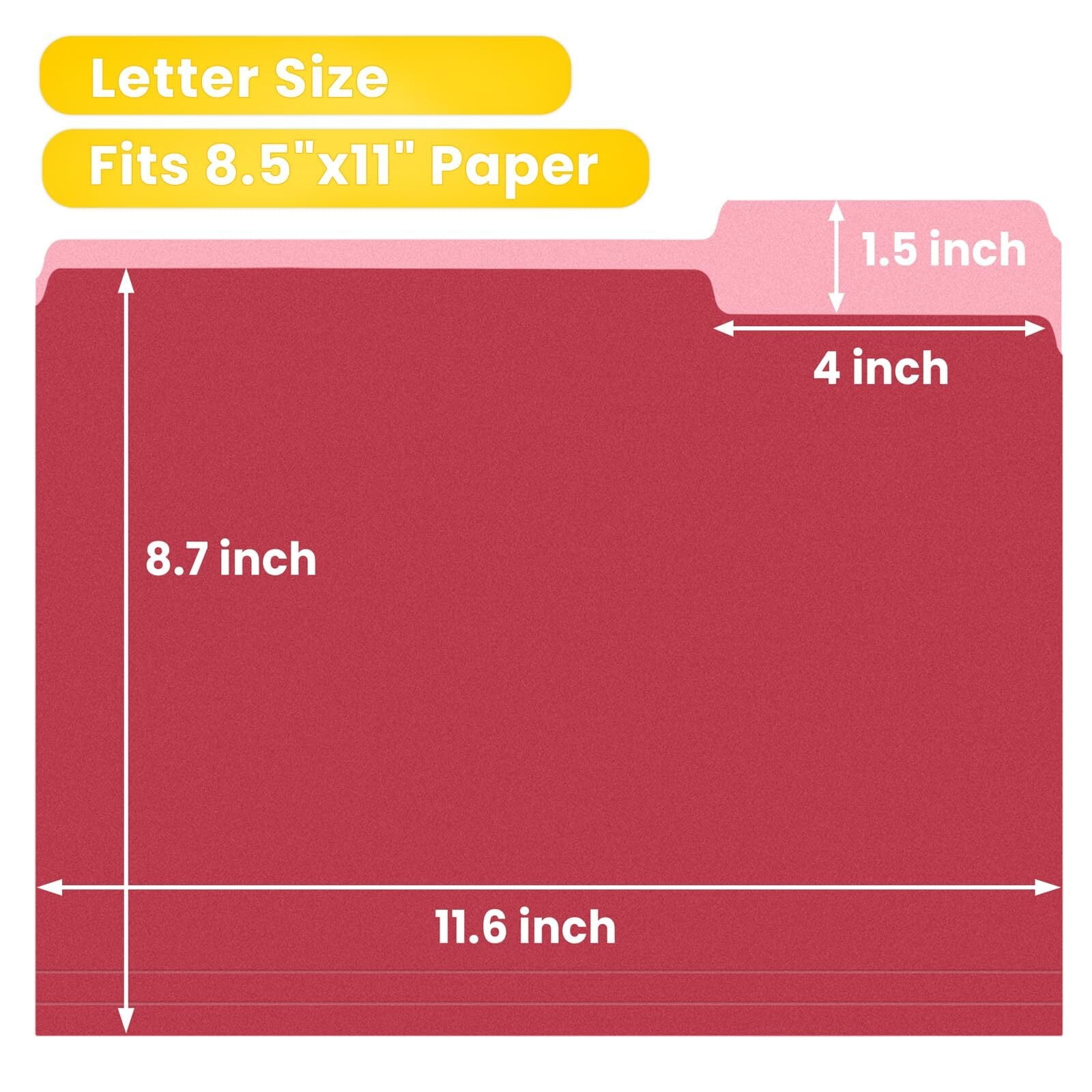 File Folders, 20 Pack Manilla Folders 8.5 x 11, Colored File Folders ...