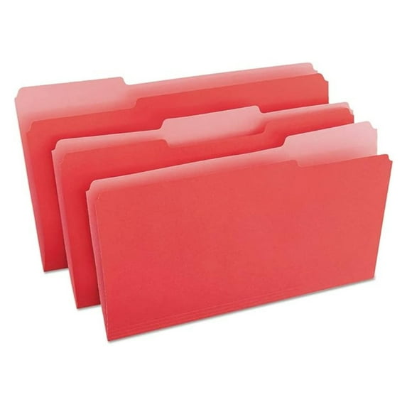 File Folders Legal Size Red 1/3 Cut - Top Tab File Folders 100 Pack ...