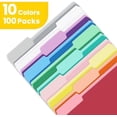 File Folders Letter Size 10 Assorted Colors, 100 Pack Folders for ...