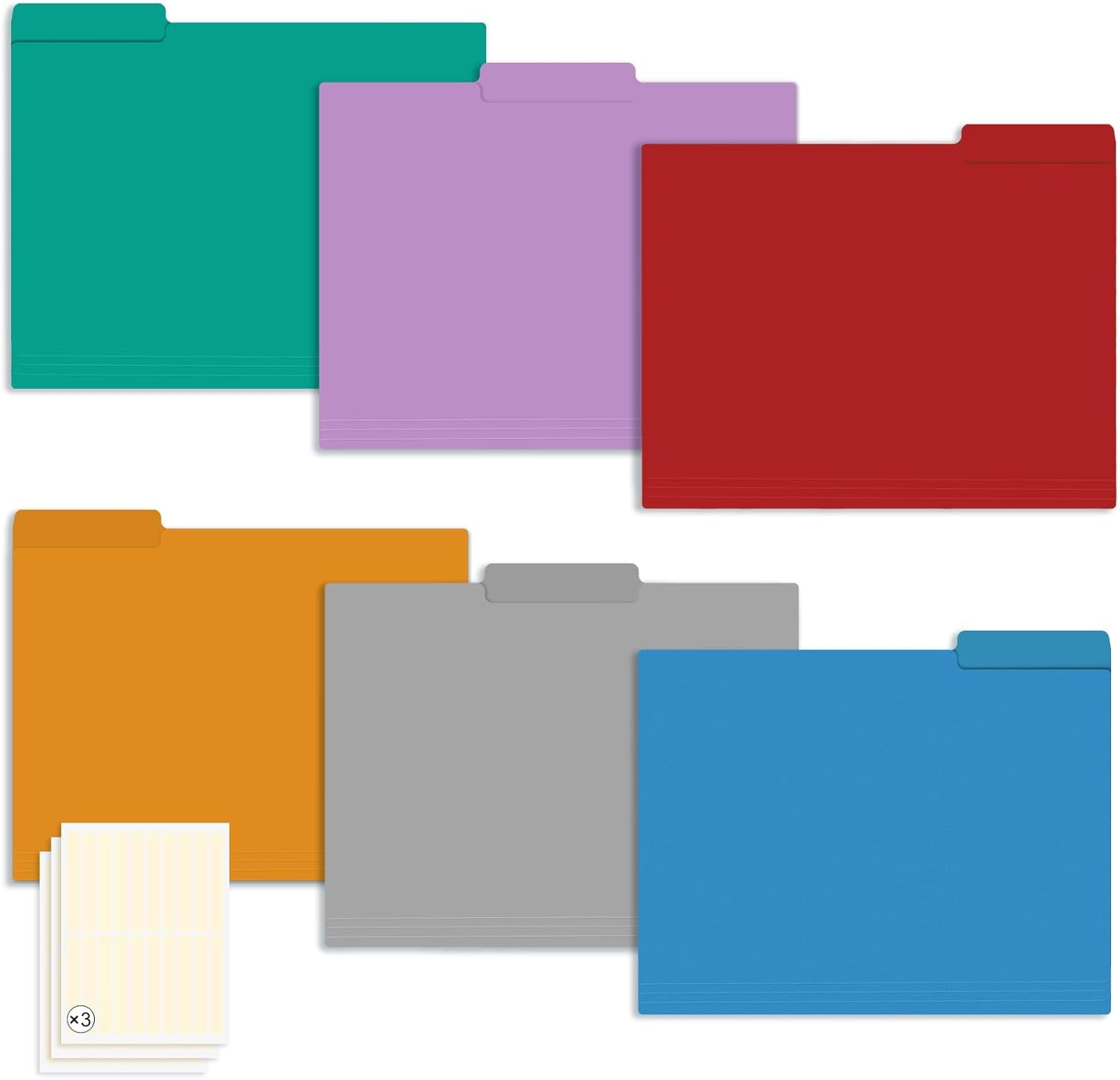 File Folders Letter Size, 36pcs, Plastic File Folders for Documents, 6 ...