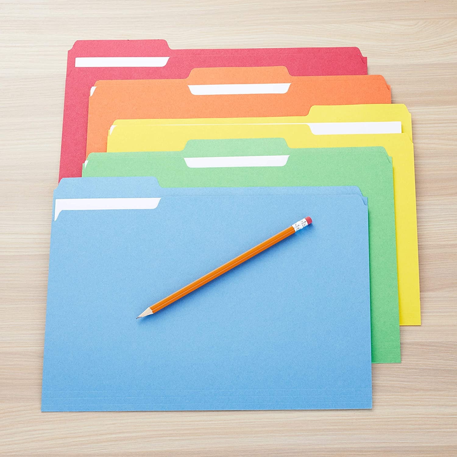 File Folders, Letter Size, 8-1/2" x 11", Classic Manila, 1/3-Cut Tabs ...