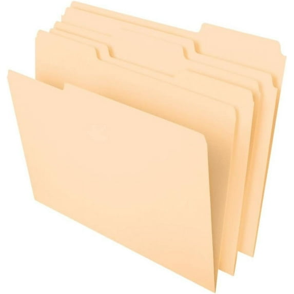 File Folders, Letter Size, 8-1/2" x 11", Classic Manila, 1/3-Cut Tabs ...