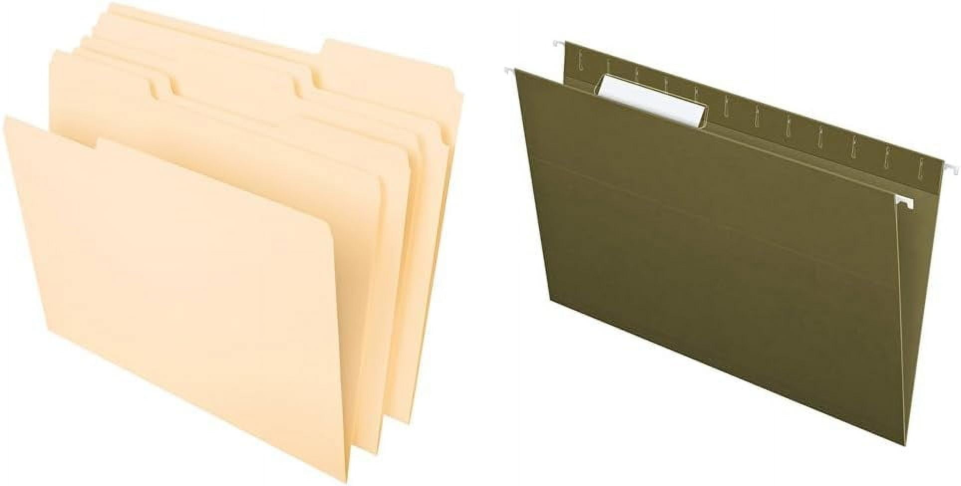 File Folders, Letter Size, 8-1/2" x 11", Classic Manila, 1/3-Cut Tabs ...